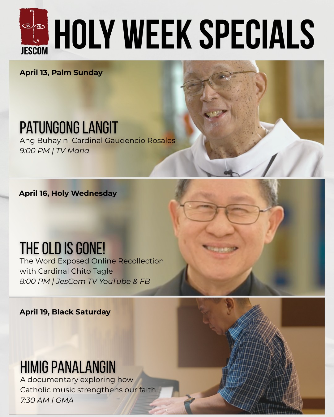 JesCom Launches Holy Week Specials Featuring Cardinal Tagle and ...